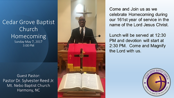 Church Homecoming | Cedar Grove