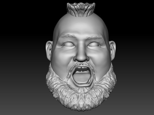 One Man Gang 3D printed custom action figure head | Veg3d