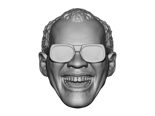 Ray Charles 3D printed custom action figure head | Veg3d