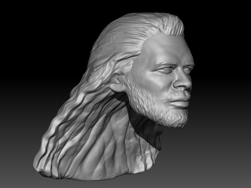 Jimmy Valiant variant 1 3D printed action figure head | Veg3d