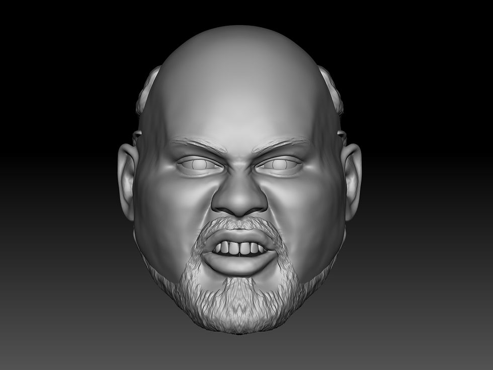 Mantaur 3D printed action figure head | Veg3d