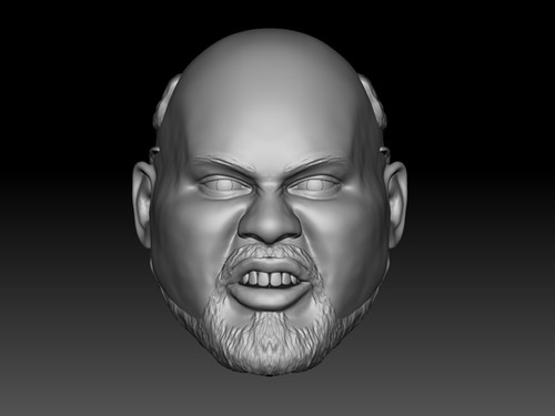 Mantaur 3D printed action figure head | Veg3d