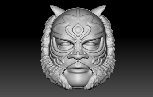 Tiger Mask 3D printed action figure head | Veg3d