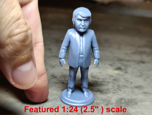 Donald Trump caricature neutral with stand | Veg3d