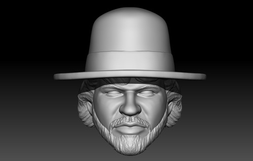 Billy Jack Haynes with hat 3D printed action figure head | Veg3d