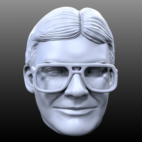 Jim Cornette younger 3D printed action figure head | Veg3d