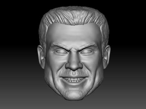 Marc Mero short hair 3D printed action figure head | Veg3d