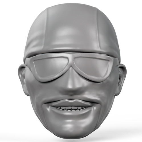 Super Calo 3D printed action figure head | Veg3d