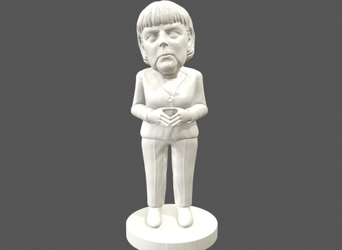 Angela Merkel stylized 3D printed figure with stand | Veg3d