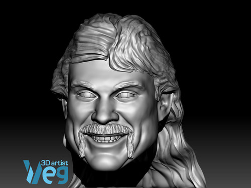 Wildman Marc Mero 3D printed action figure head | Veg3d