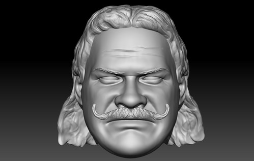 Ron Bass no hat 3D printed action figure head | Veg3d