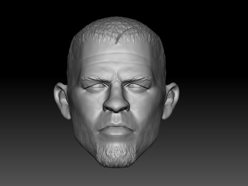 Nate Diaz with goatee UltiFC 3D printed action figure head | Veg3d