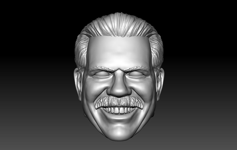 Dok Hendrix 3D printed action figure head | Veg3d