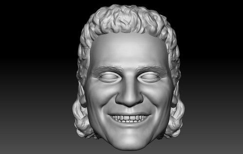 Paul Roma hair variant 1 3D printed action figure head | Veg3d