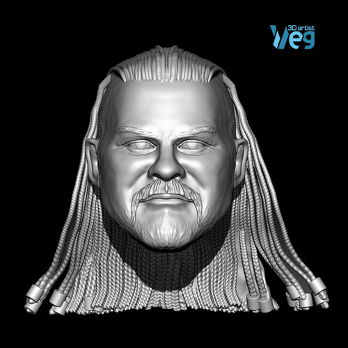 Man Mountain Rock Maxx Payne 3D printed head | Veg3d
