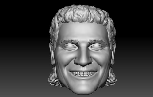Paul Roma hair variant 2 3D printed action figure head | Veg3d
