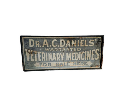 SMALTZ Wood Sign DR. A.C. DANIELS’ VETERINARY MEDICINES | Sinclair Antiques