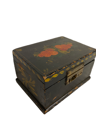 Paint decorated small painted box | Ponzi's Antiques