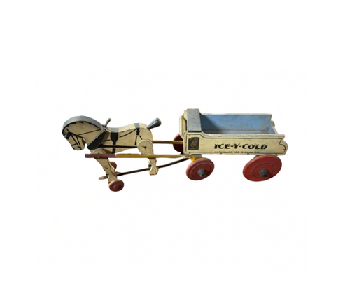 Wooden ice wagon with a moving horse | Ponzi's Antiques