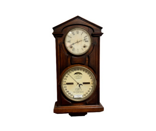 ITHACA CALENDAR WALNUT CLOCK #9 HANGING COTTAGE | Ponzi's Antiques