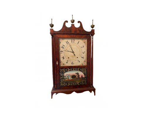 Mahogany Pillar scroll clock | Ponzi's Antiques