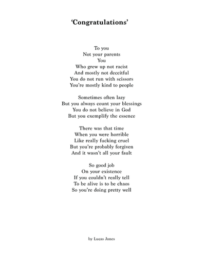 'Congratulations' | Print | Maryland Films