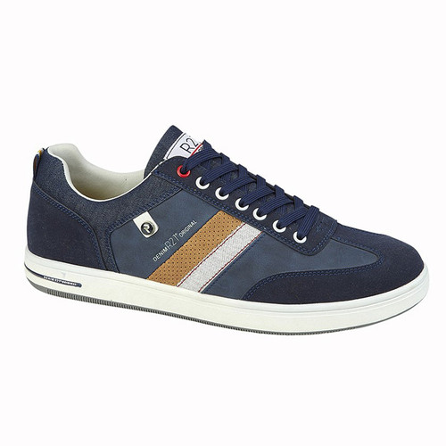 R21 Navy Canvas Trainer Navy/Tan | JV Kelly Menswear