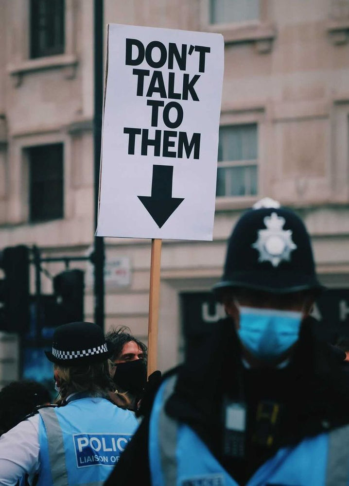 POLICE PROTEST SIGN
