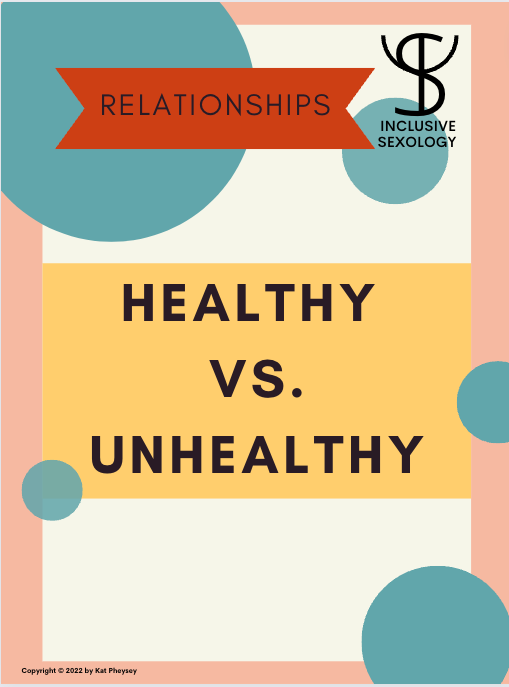 Healthy vs. Unhealthy Relationships Workbook | Inclusive Sexology