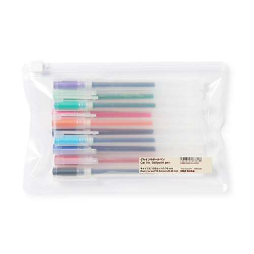 Gel Ink Pen Cap 0.38mm - Set of 10 | MUJI Philippines