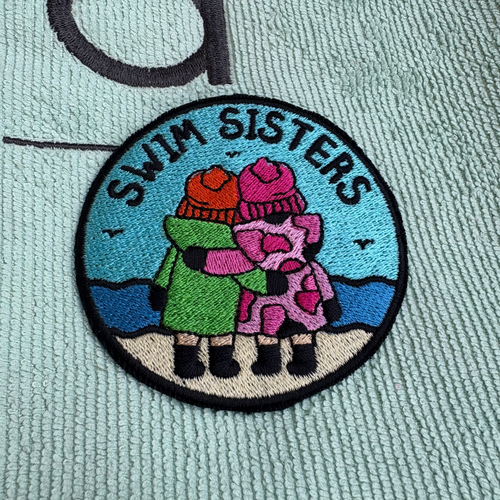 Swim Sisters Iron/Sew On Embroidered Patch | Swim Wild Swim Free