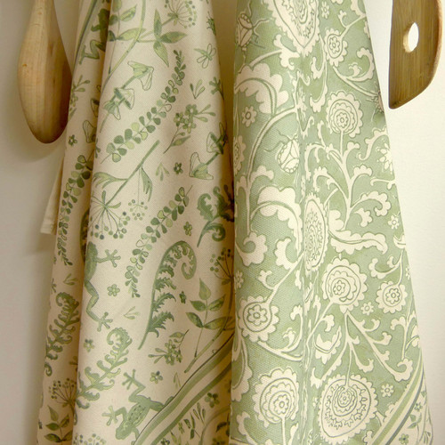 Organic cotton tea towels. Soft leafy green premium quality tea towels ...