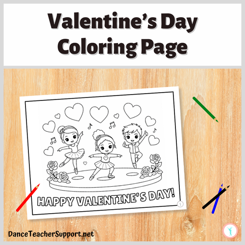 Valentine's Day Coloring Page | DanceTeacherSupport