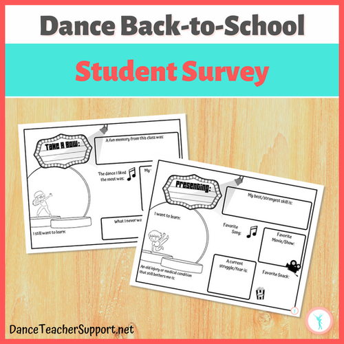 Dance Student Questionnaire | DanceTeacherSupport