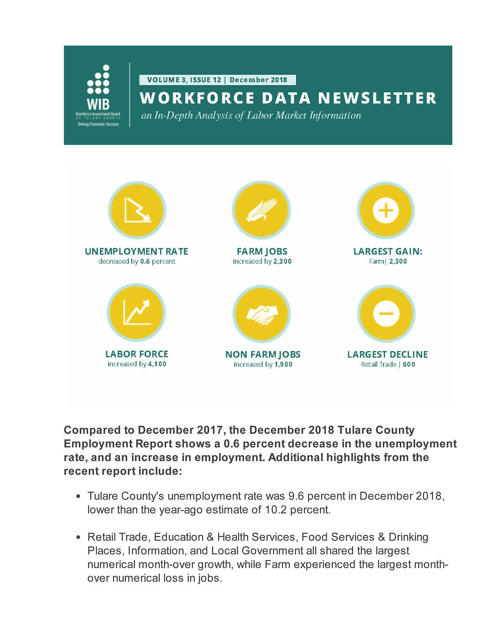 December Workforce Data Newsletter
