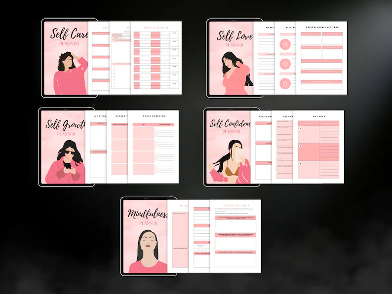5-in-1 Self Care Planner Bundle | DFY Library