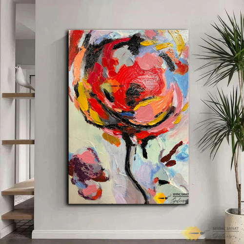 Color Full ( Sanatsal Yağlı Boya Dokulu Tablo ) | Sevinç Sanat Galerisi