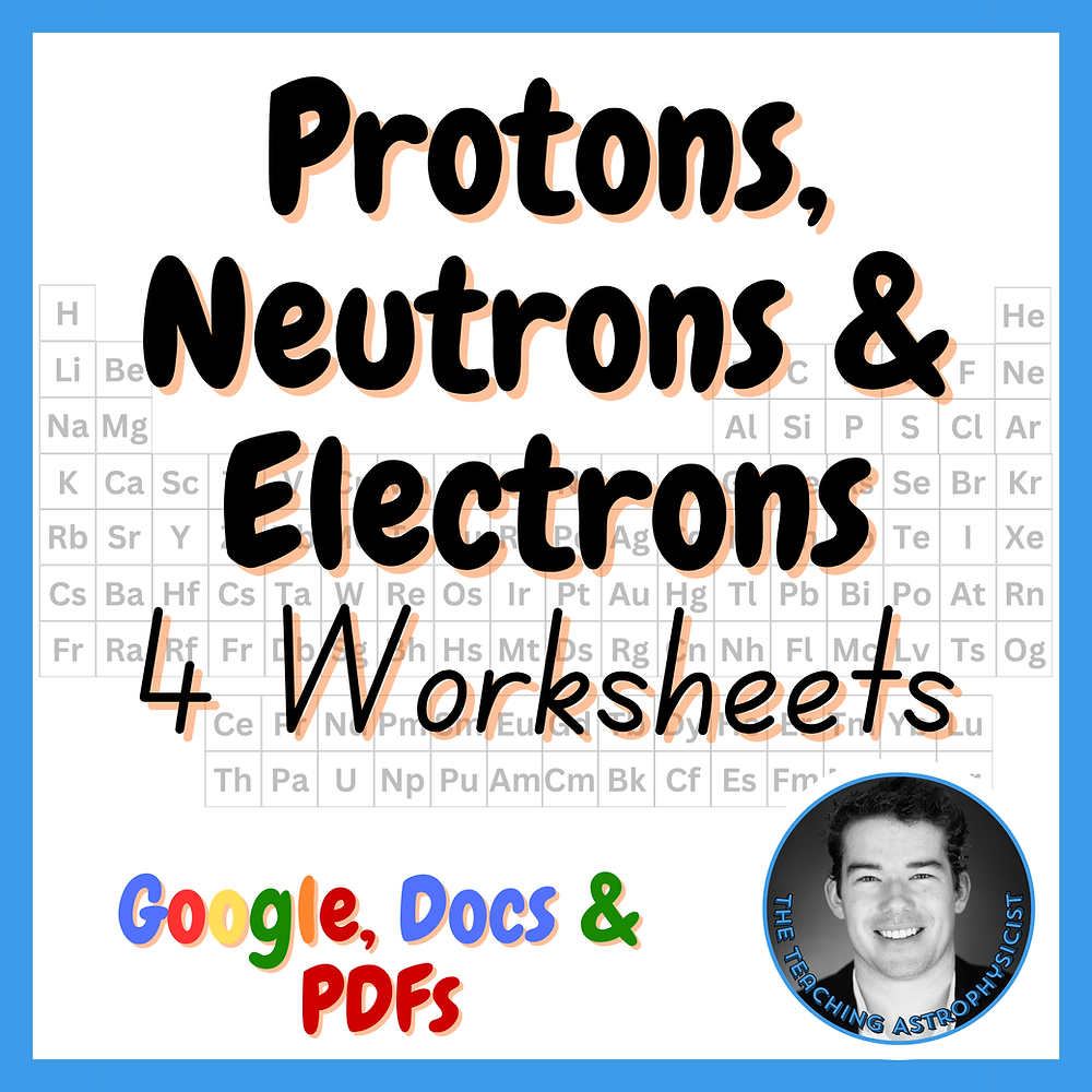 Free Protons Neutrons & Electrons Practice Worksheets
