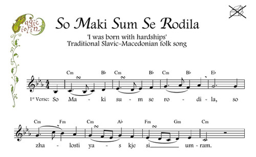 So Maki Sum Se Rodila - Lead sheet with lyrics for Bb instruments ...