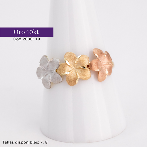 Anillo de flores en 3 oros | Aranza Jewelry