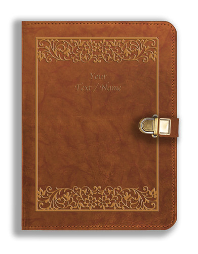 Personalized Leather NoteBook / Diary with Metal Lock (NBLOCK 014 ...
