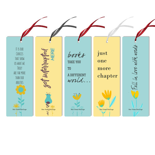 Personalized Bookmarks Printed on Non-tearable Sheet with ribbon ...