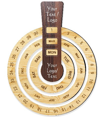 Personalized Wooden Hanging Perpetual Table Calendar | BrownCloud