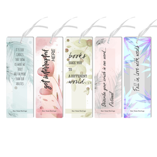 Personalized Bookmarks Printed on Non-tearable Sheet with ribbon ...
