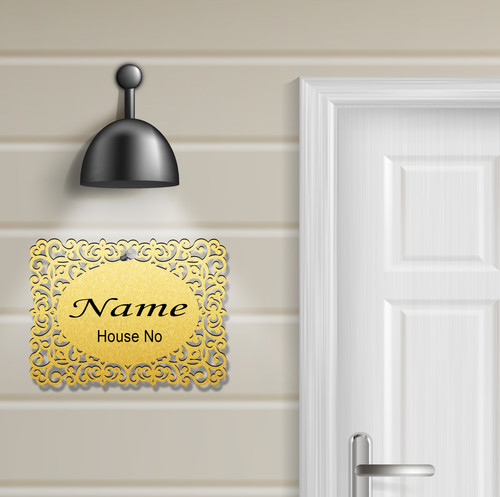 Personalized Laser-cut UV Printed Engineered Wood Door Name Plate ...