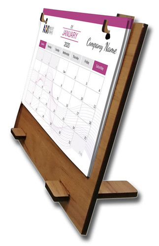 Personalized Table Calendar on MDF Stand (DCal MDF L 04) | BrownCloud
