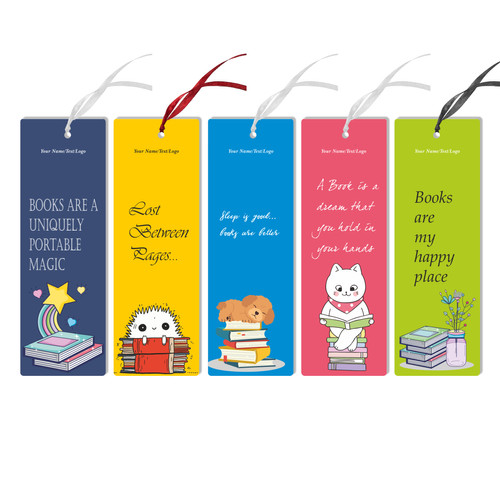 Personalized Bookmarks Printed on Non-tearable Sheet with ribbon ...
