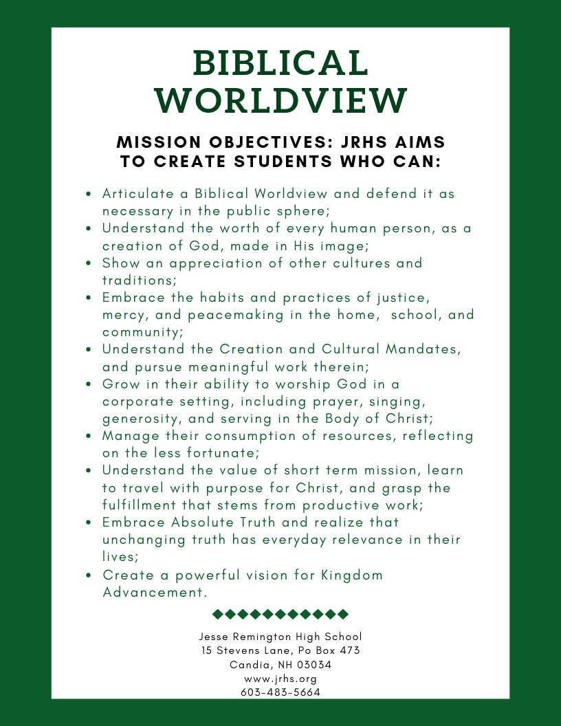 Biblical Worldview | JRHS