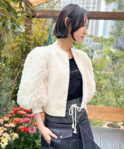 Fluffy power shoulder cardigan(SAMPLE) | Mysite 1