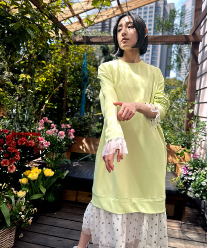 Magnet line dress With original dot tulle | FLUMOR